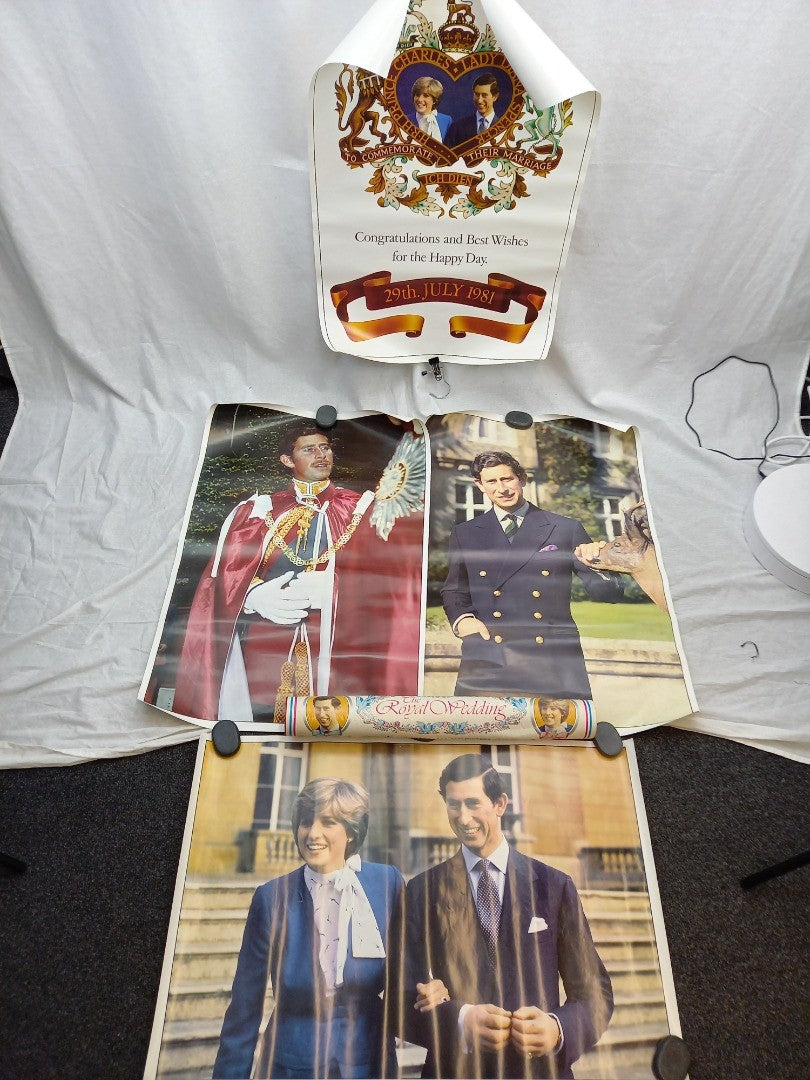 Charles & Diana The Royal Wedding 1981 Collectable Vintage 4x Poster S ...
