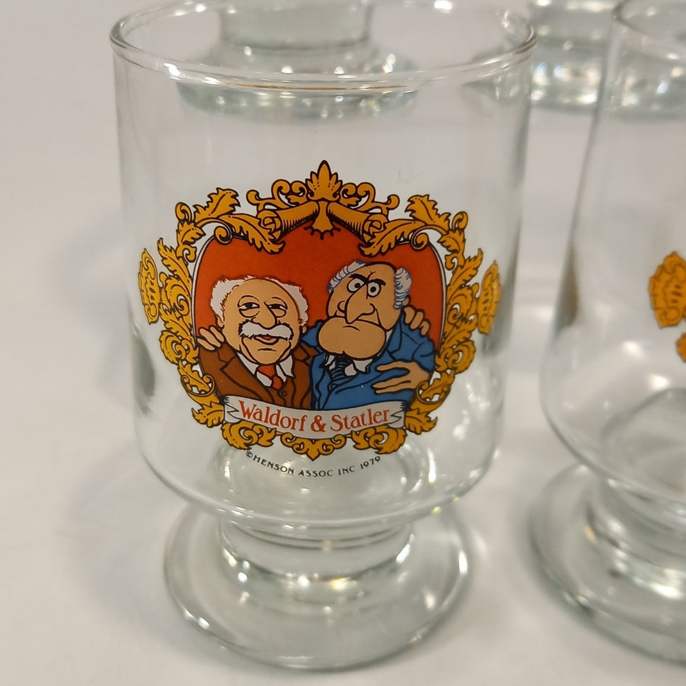 muppets drinking glasses x4 1979 Chef Miss Piggy Fozzie Waldorf vintag ...
