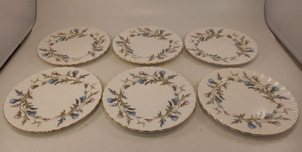 Royal Albert Brigadoon Plate Side Plate Small 6 in Set of 6 VGC Gold T ...
